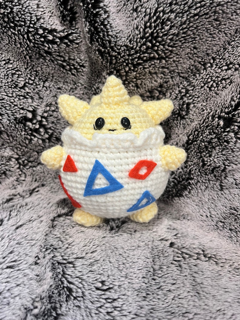Handmade Crochet Togepi Plushie | Chubby Pokémon Toy - Etsy