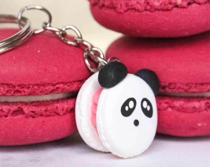 Handmade Animal Macaron Keychain Polymer Clay Food Jewelry Macaron ...
