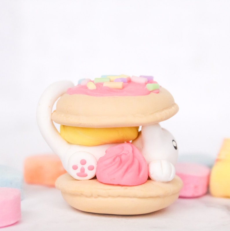 Macaron Polymer Clay Cat Pastry Collectible - Etsy