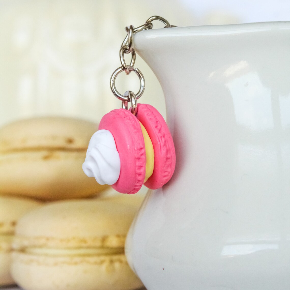 Handmade Macaron Keychain Polymer Clay Food Jewelry - Etsy