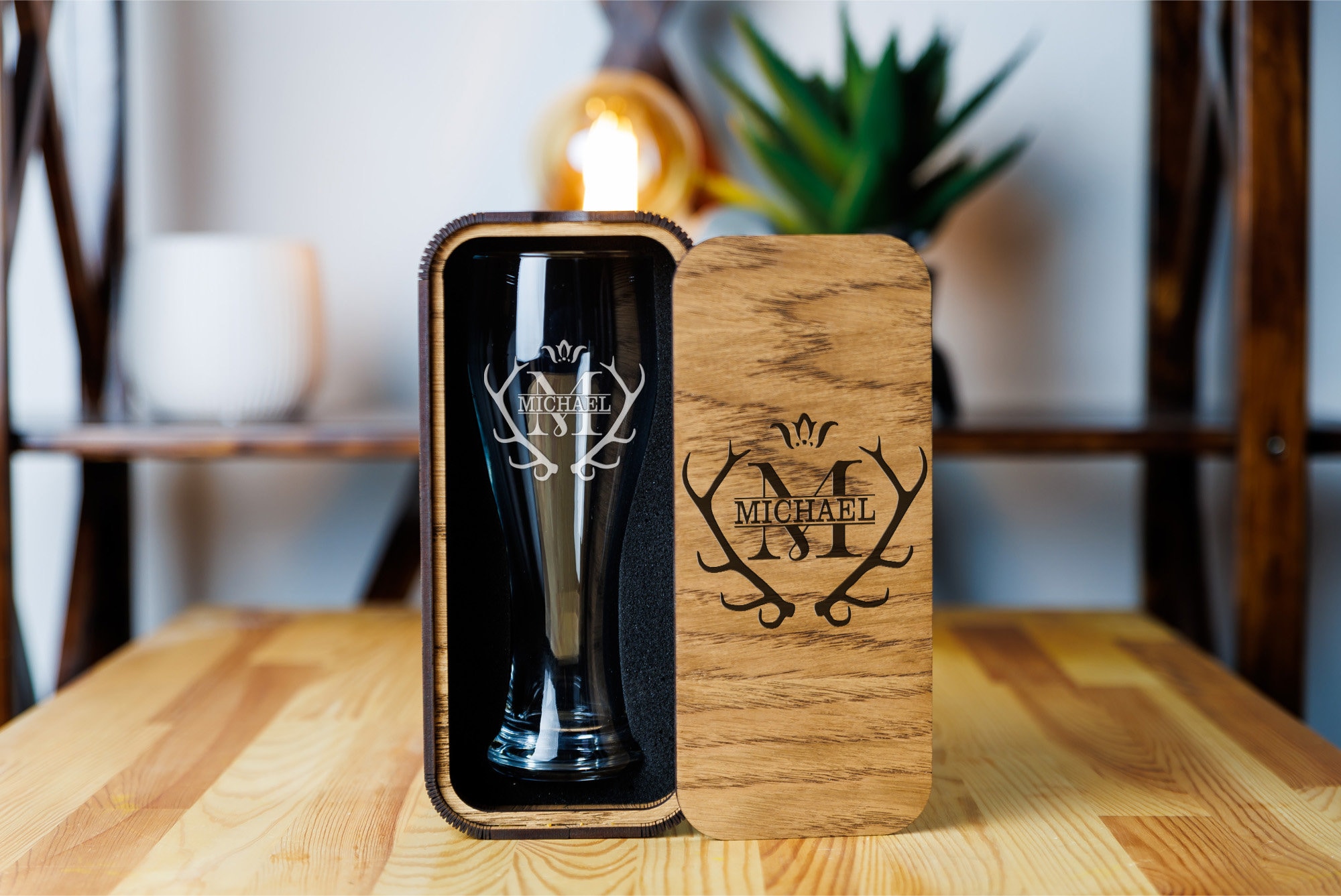 Personalized Beer Glass Gift Set Engraved Beer Glasses Custom Beer in ...