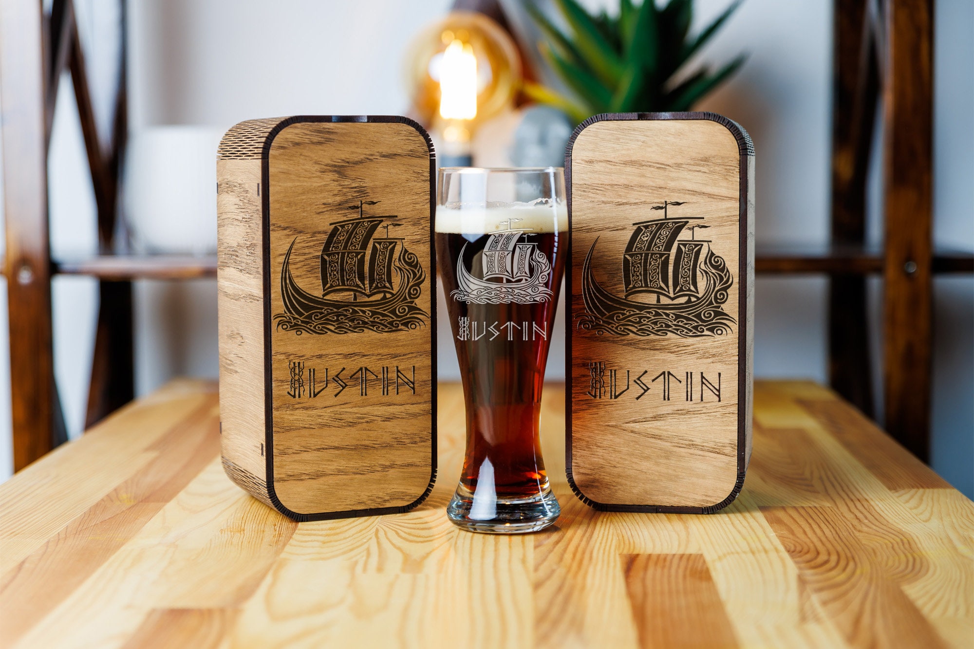 Personalized Beer Glass Viking Custom Beer Glass Viking Nordic Symbols ...