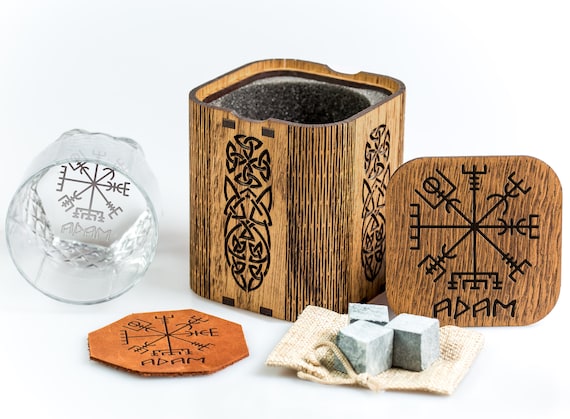 Glass With Viking Logo Set 43 Viking Vegvisir Ship | Etsy