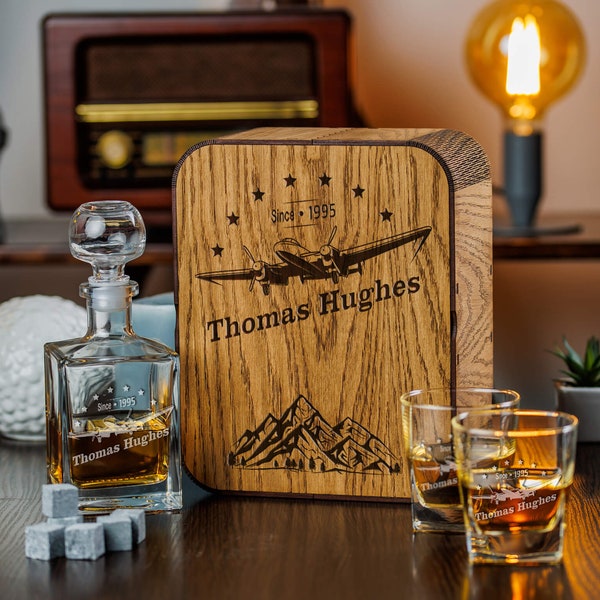 Custom Pilot Decanter Set - Etsy