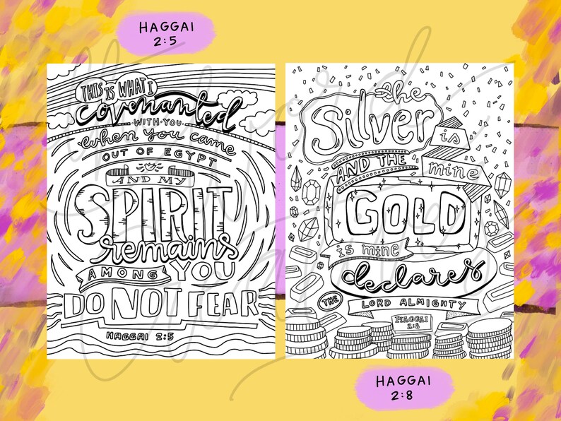 Haggai Bible Verse Coloring Pages, Hand Drawn Scripture Art (printable ...