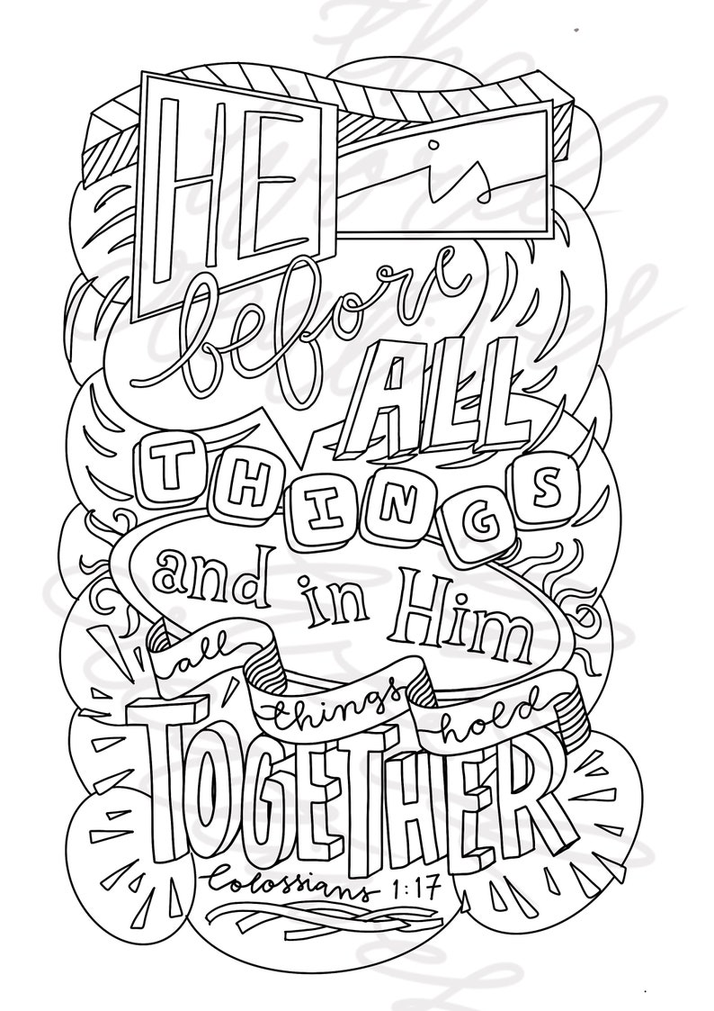 5 Bible Verse Coloring Pages - Colossians - Christian - Scripture ...