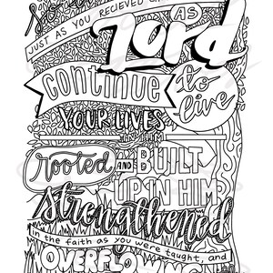 5 Bible Verse Coloring Pages Colossians Christian | Etsy