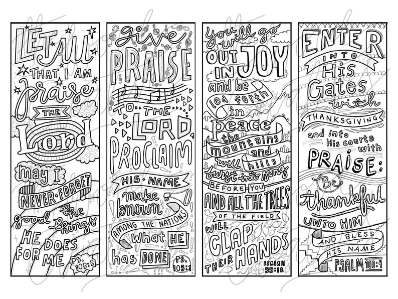 16 Coloring Bible Verse Bookmarks, Printable Christian Bookmarks ...