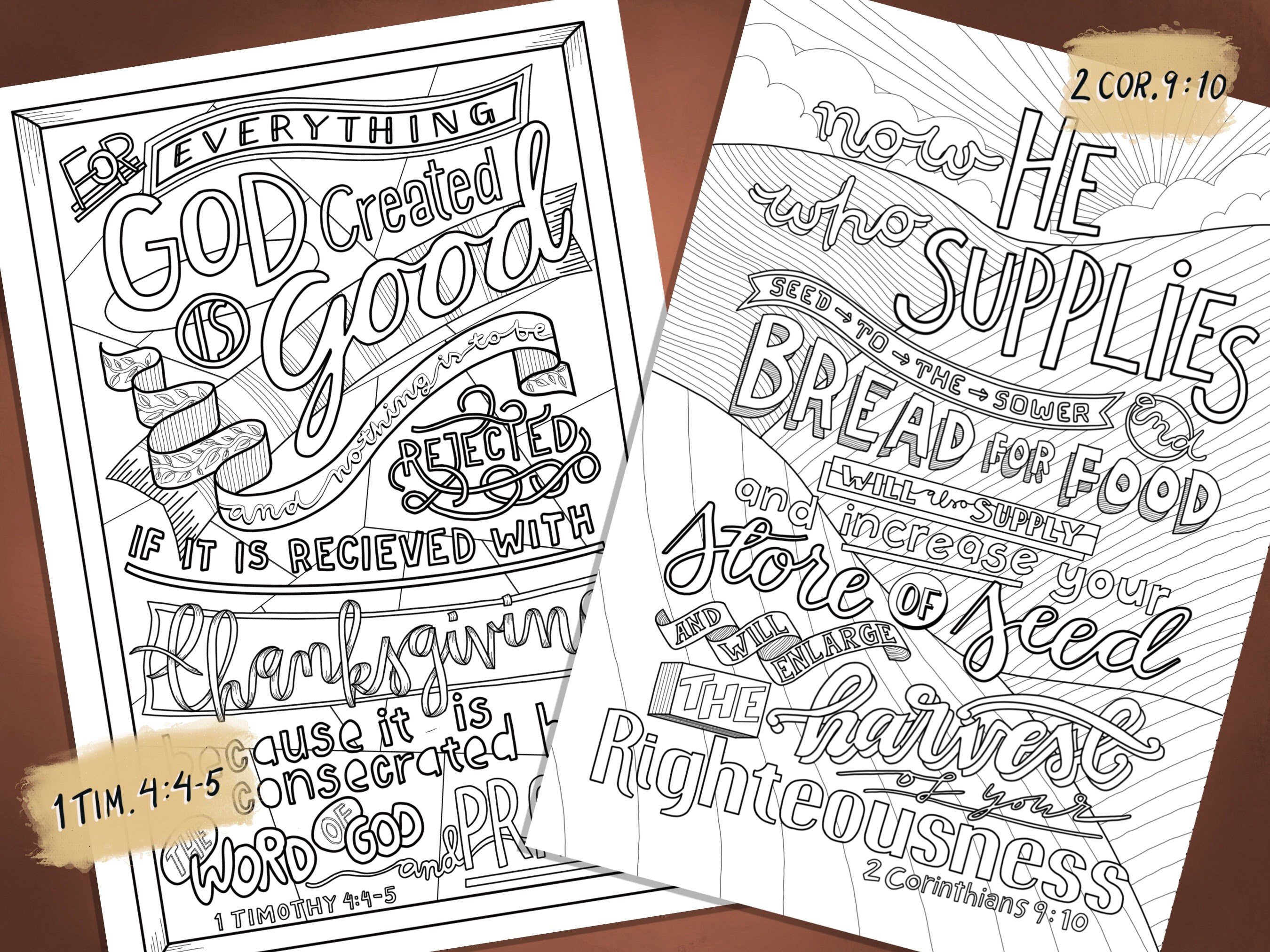 5 Christian Thanksgiving Coloring Pages, Printable, Bible Verses ...