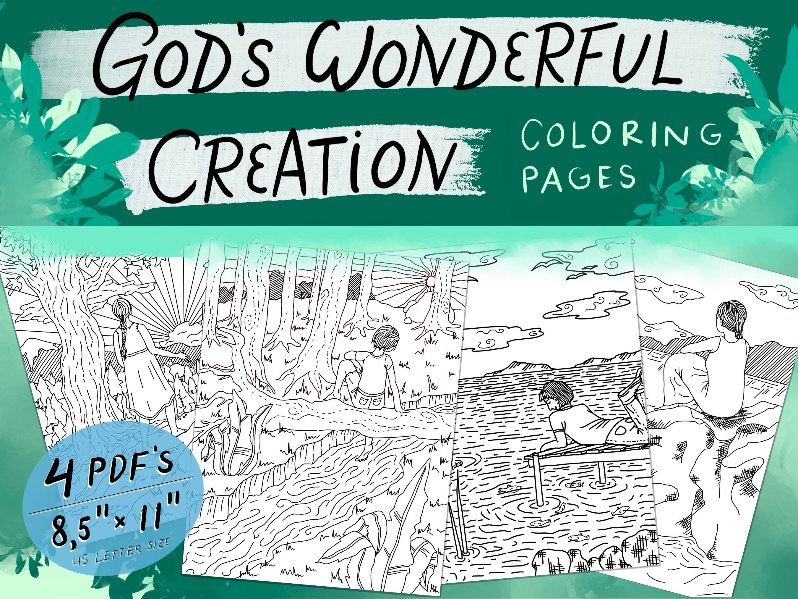 God’s Wonderful Creation Coloring Pages - Etsy