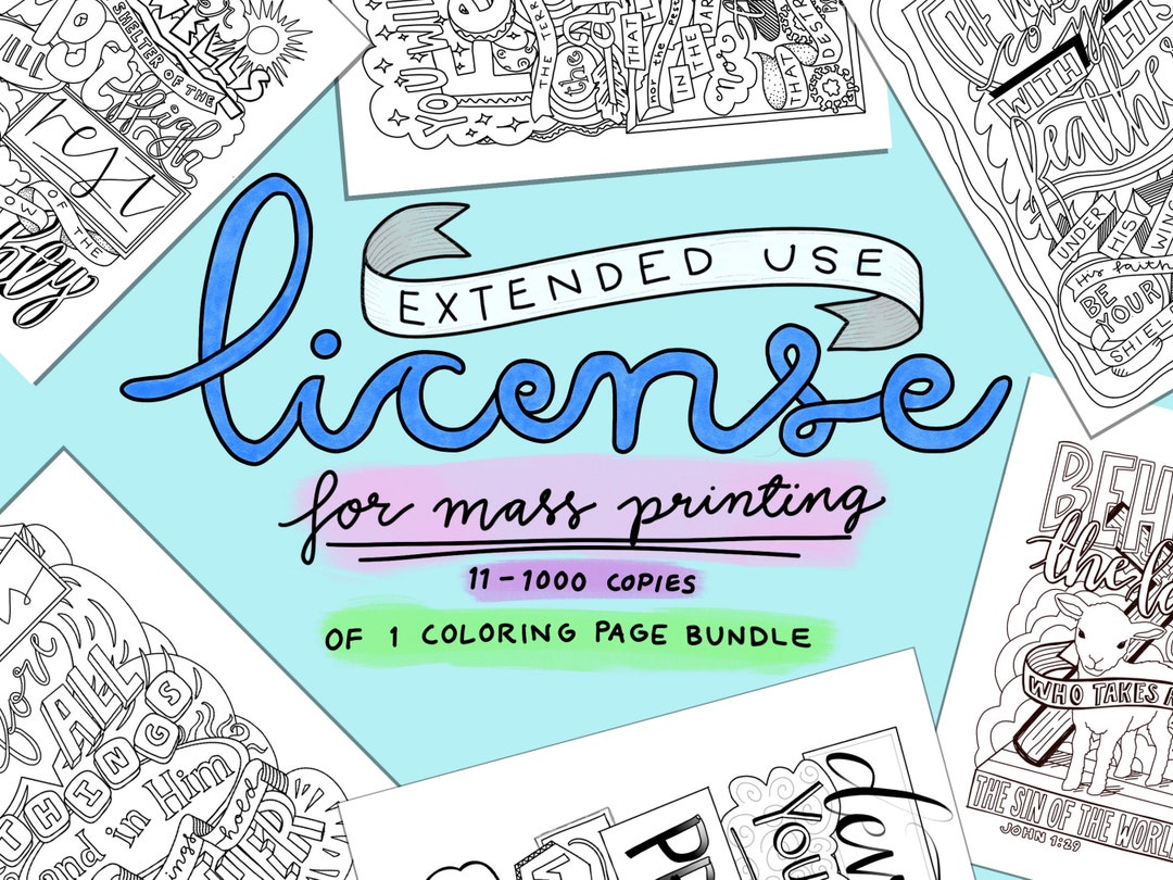 Extended Use License for Coloring Pages Bundle, Print up to 1000 Copies ...