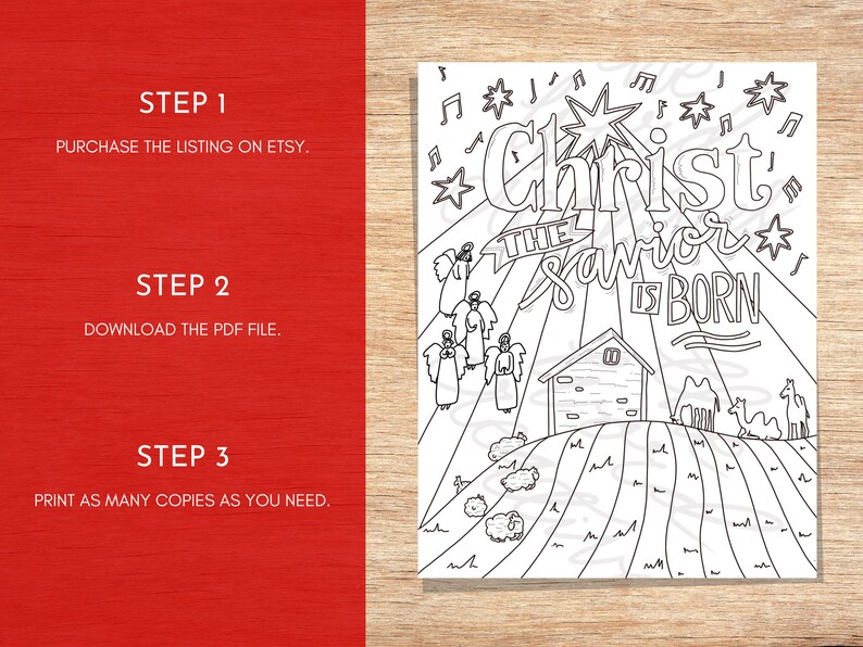 Christian Christmas Coloring Page for Kids & Adults | Printable ...