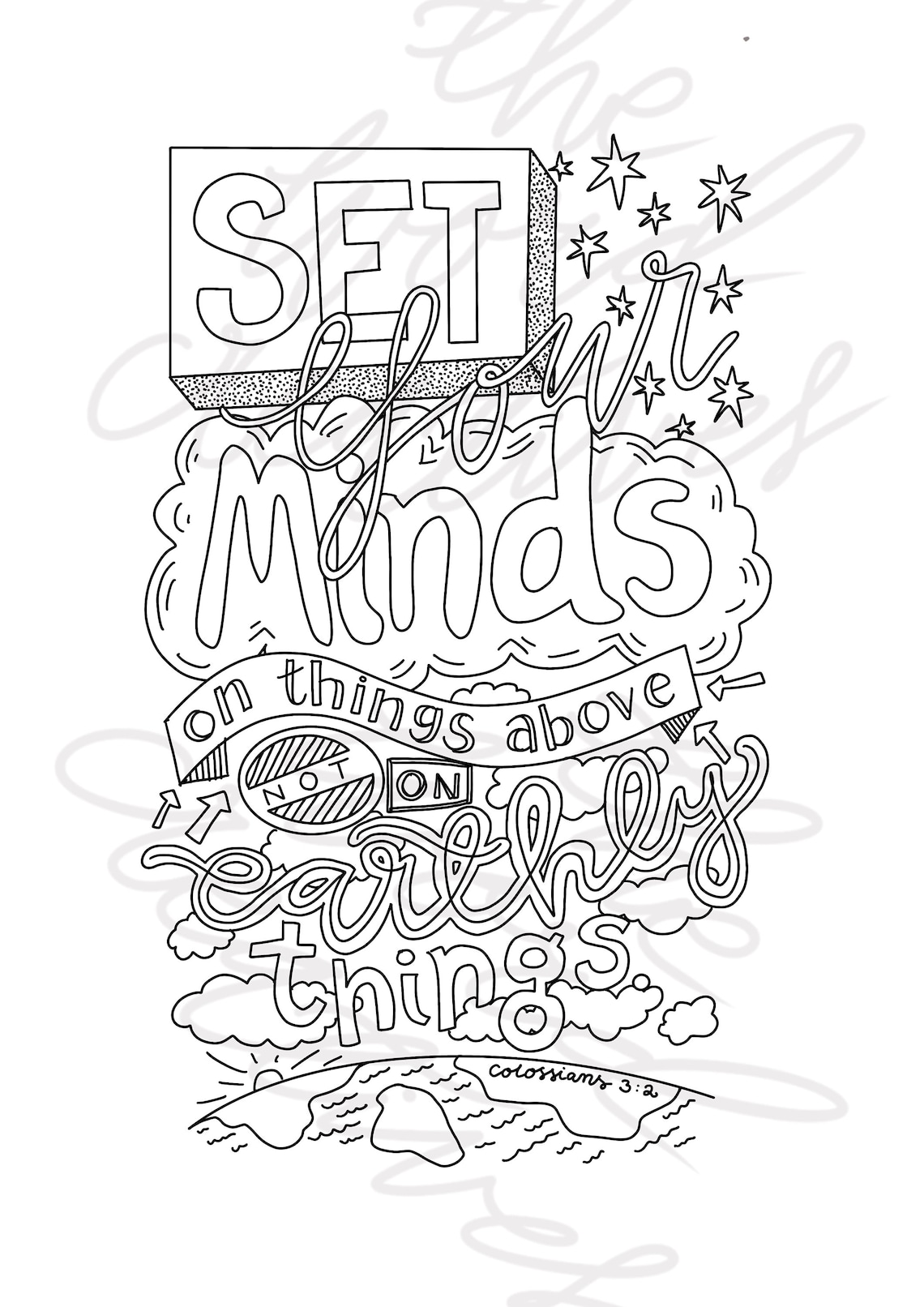 5 Bible Verse Coloring Pages - Colossians - Christian - Scripture ...