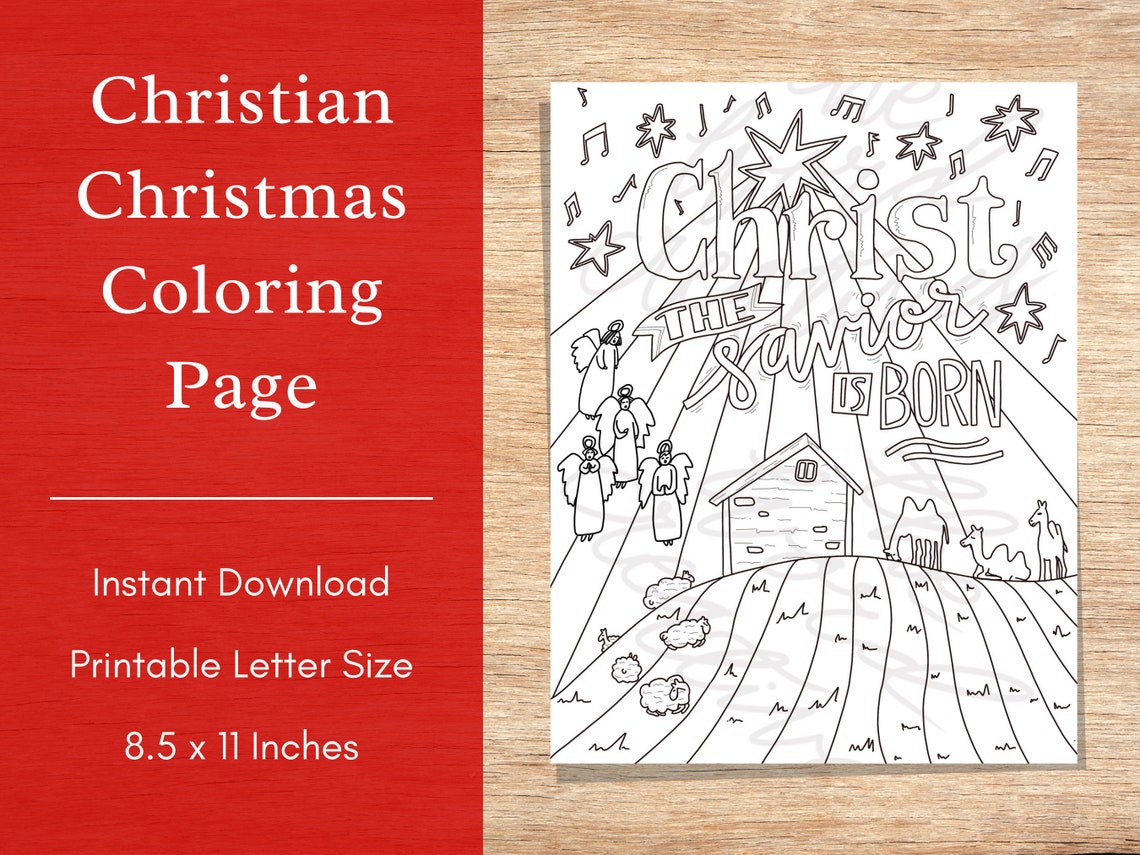 Christian Christmas Coloring Page for Kids & Adults | Printable ...