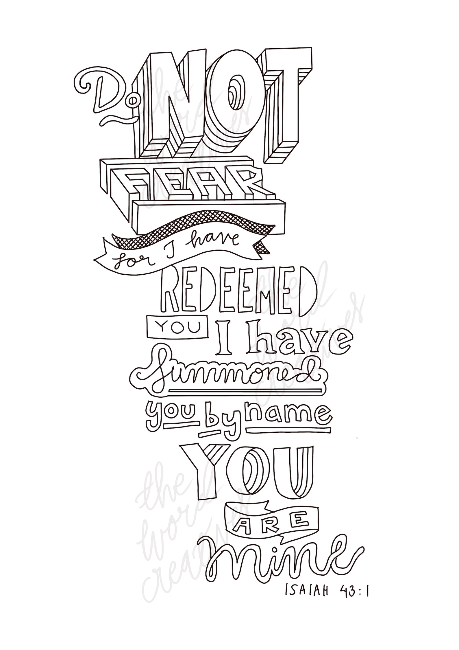 Christian coloring pages Isaiah colouring bible verse | Etsy