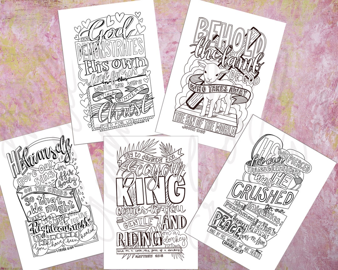 5 Christian Easter Coloring Pages, Bible Verse, Easter Activities ...