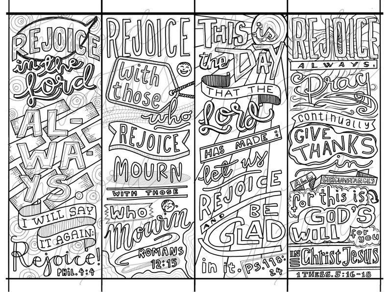 4 Coloring Bible Verse Bookmarks, Printable Christian Bookmarks ...