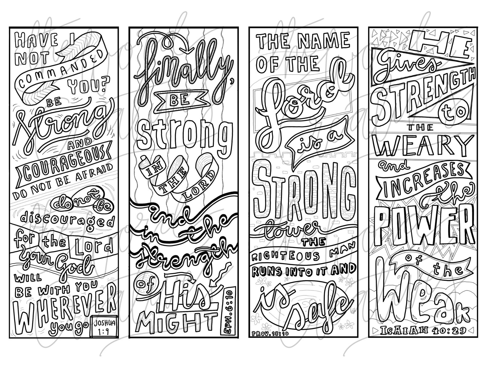 4 Coloring Bible Verse Bookmarks, Printable Christian Bookmarks ...