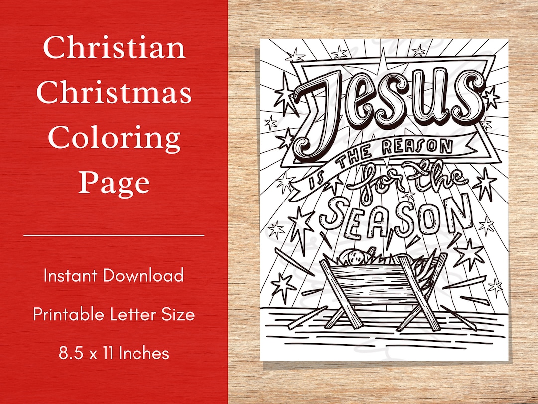 Christian Christmas Coloring Page for Kids & Adults | Printable | Jesus ...