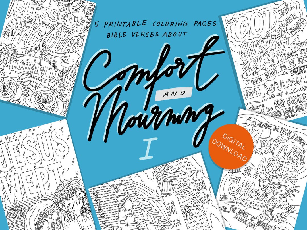 5 Hand Drawn Bible Verse Coloring Pages About Mourning and Comfort ...