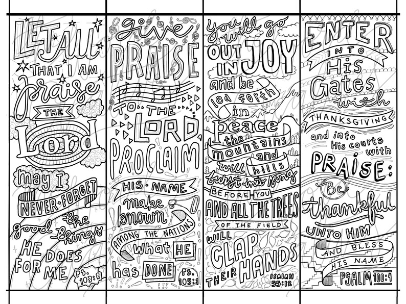 16 Coloring Bible Verse Bookmarks, Printable Christian Bookmarks ...