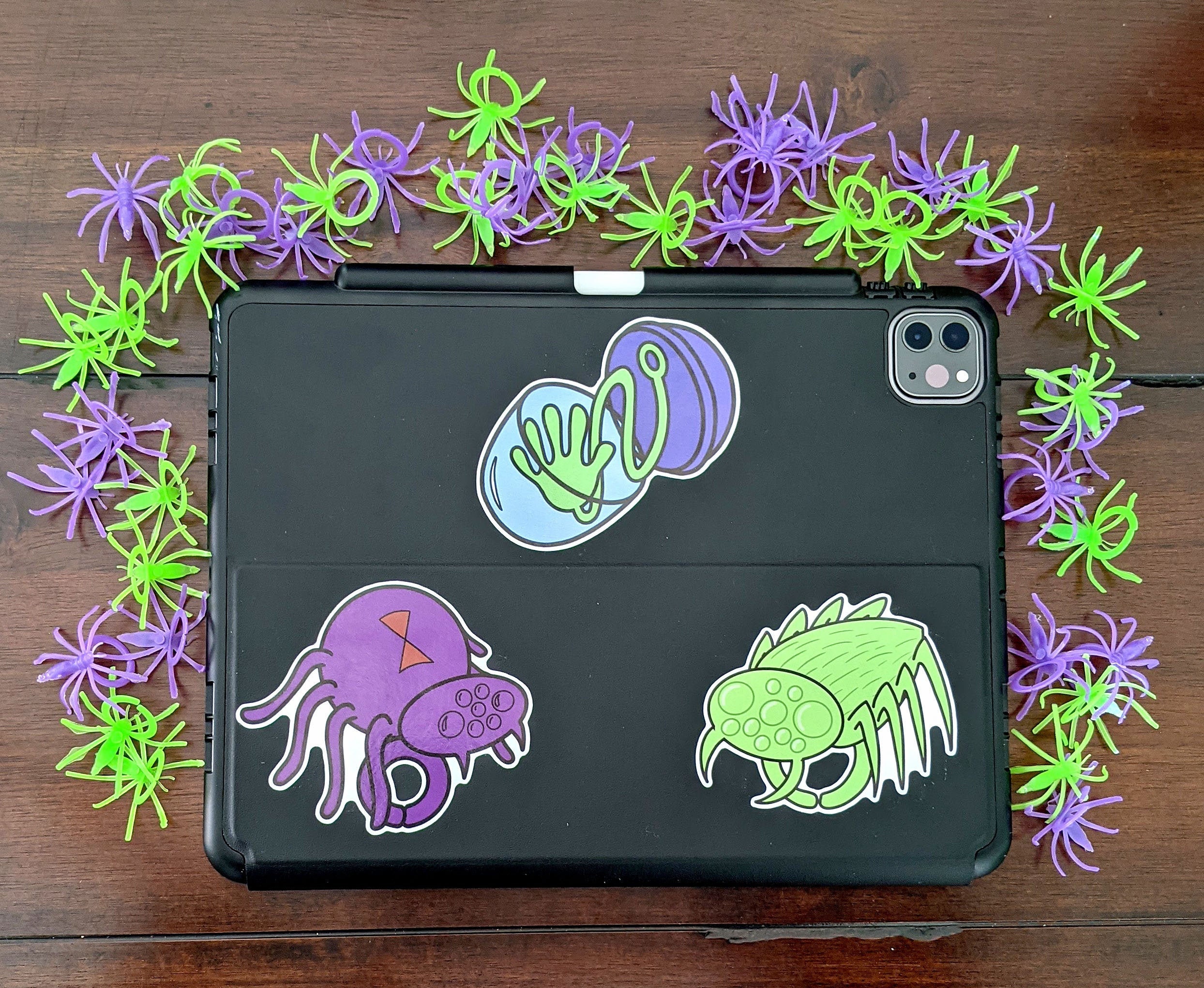 Retro Arcade Aufkleber / / Sticky Hand und zwei Spinne Ringe, 3 Zoll ...