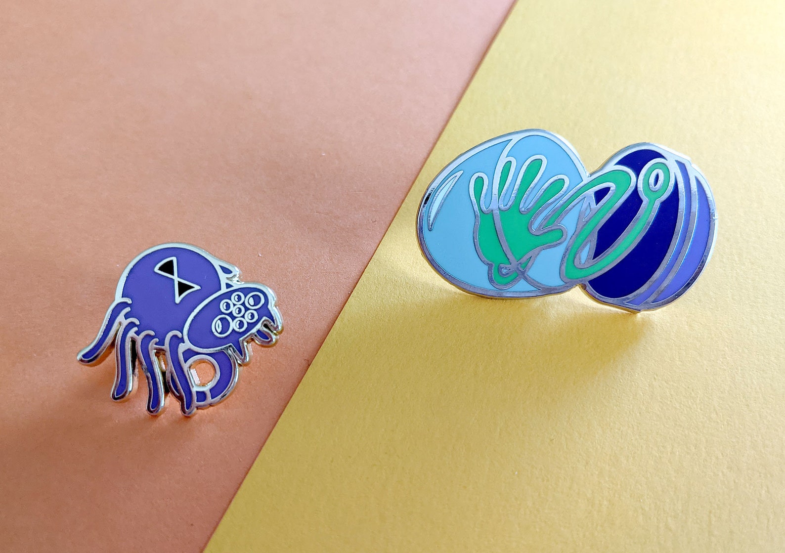 PIN BUNDLE // Sticky Hand & Spider Ring Enamel Pin Bundle // - Etsy