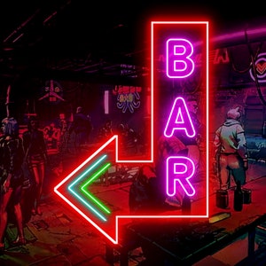 Vertical Neon Outdoor Bar Arrow Sign: Waterproof LED Neon for ...