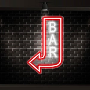 Neon Outdoor Bar Arrow Sign: Waterproof LED Neon for Businesses, Large ...