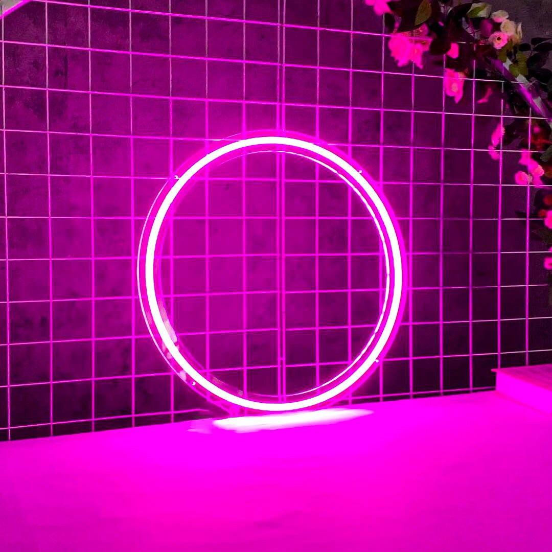 Circle Neon Sign Wall Decor, Aesthetic Neon Sign, Custom Led Neon Sign ...