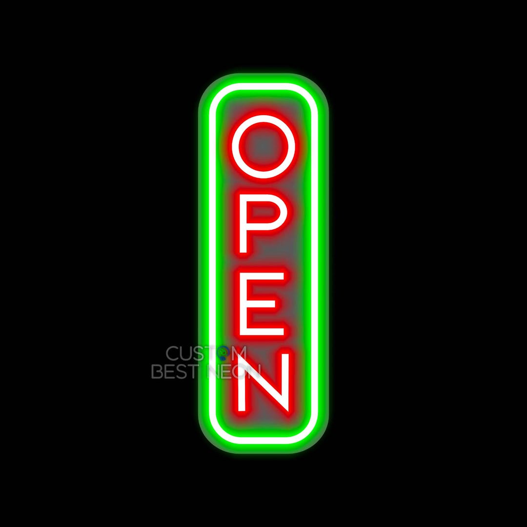 Neon Open Workshop Sign, Vertical Led Open Sign, Storefront Sign ...