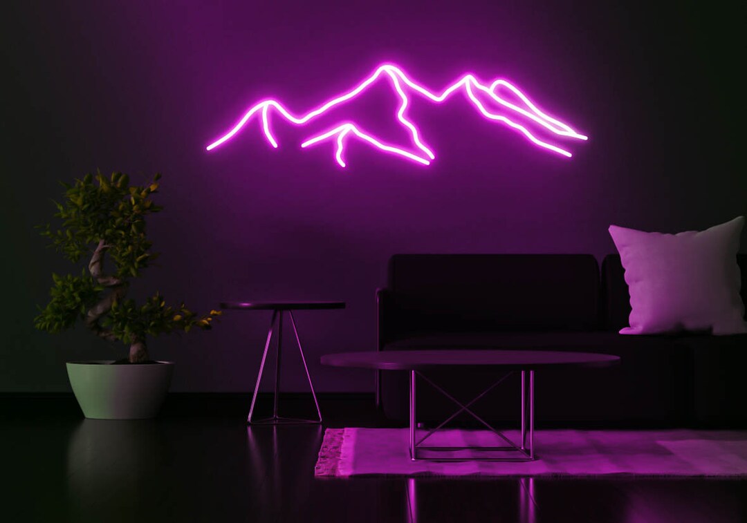 Mountain Neon Sign, Mountains Led Sign, Mountain Wall Art Light Up ...
