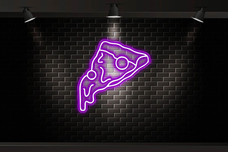 Pizza Slice Neon Sign Pizza Art Neon Lights Pizza Slice Led Sign Food ...