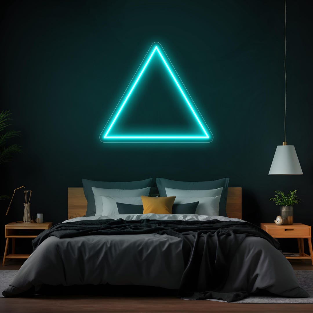 Triangle Led Neon Sign, Minimalistic Geometric Decor, Abstract Neon ...