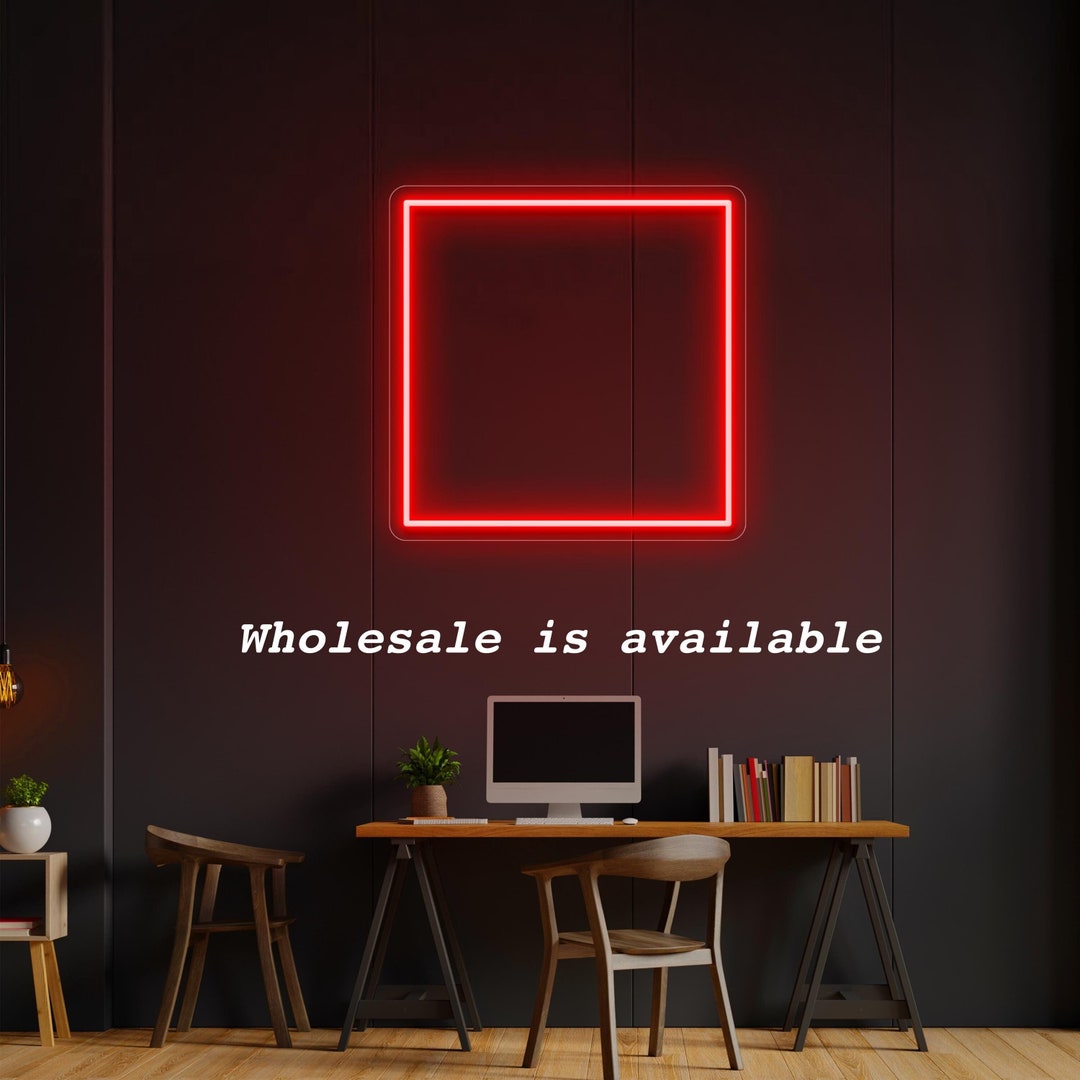 Custom Square Event Neon Sign Aesthetic LED Light for Bars and ...