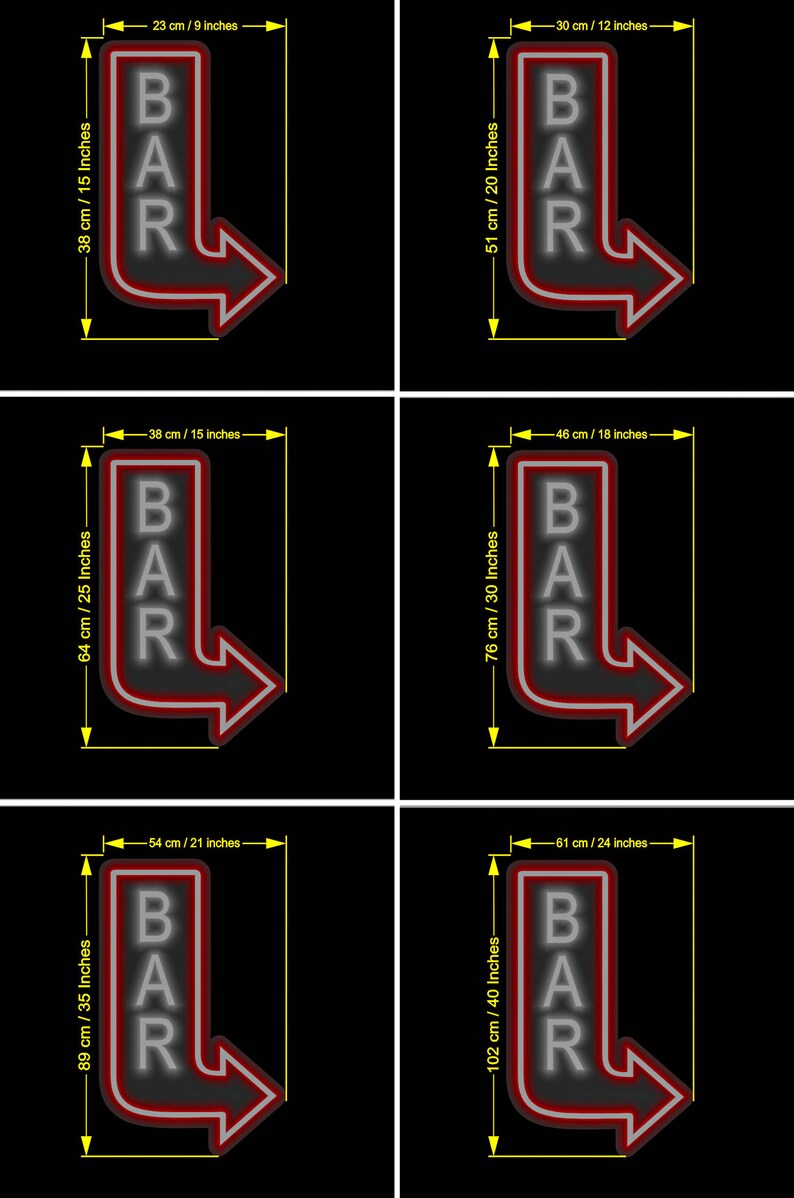 Neon Outdoor Bar Arrow Sign: Waterproof LED Neon for Businesses, Large ...