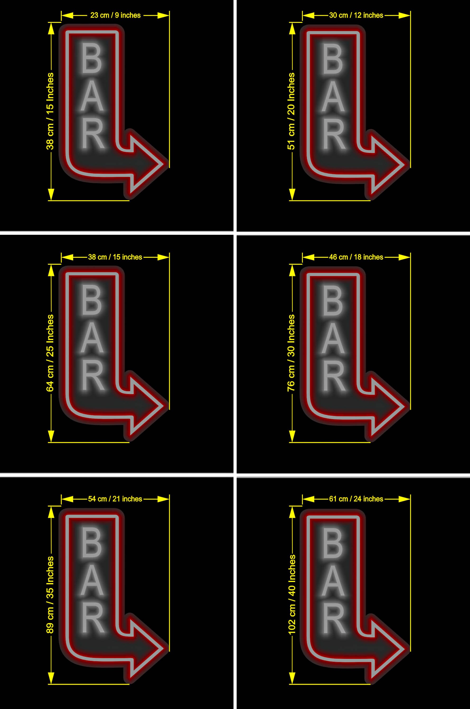 Neon Outdoor Bar Arrow Sign: Waterproof LED Neon for Businesses, Large ...