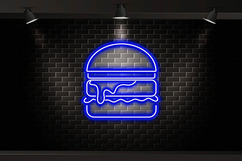 Restaurant Burger Neon Sign, Fast Food Custom Neon Sign, Burg Led Neon ...