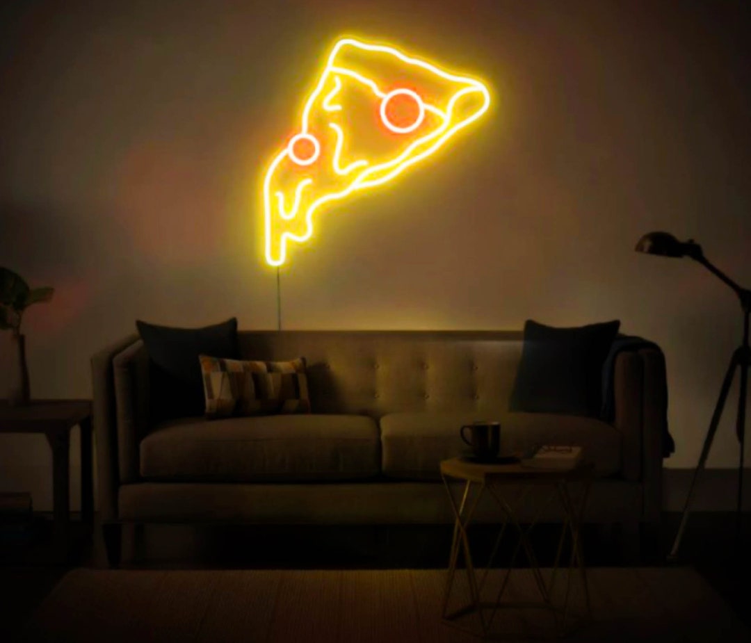 Pizza Slice Neon Sign Pizza Art Neon Lights Pizza Slice Led Sign Food ...