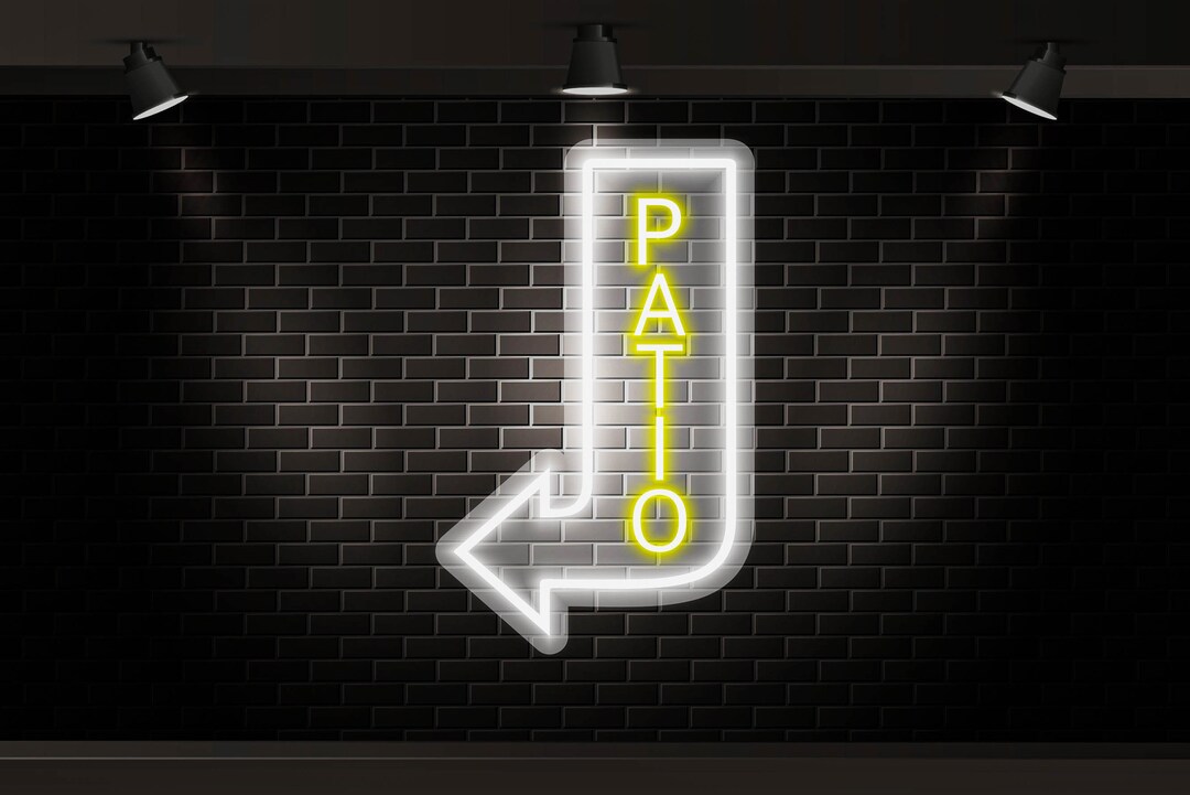 Patio Neon Outdoor Vertical Arrow Storefront Window Sign, Custom Shop ...