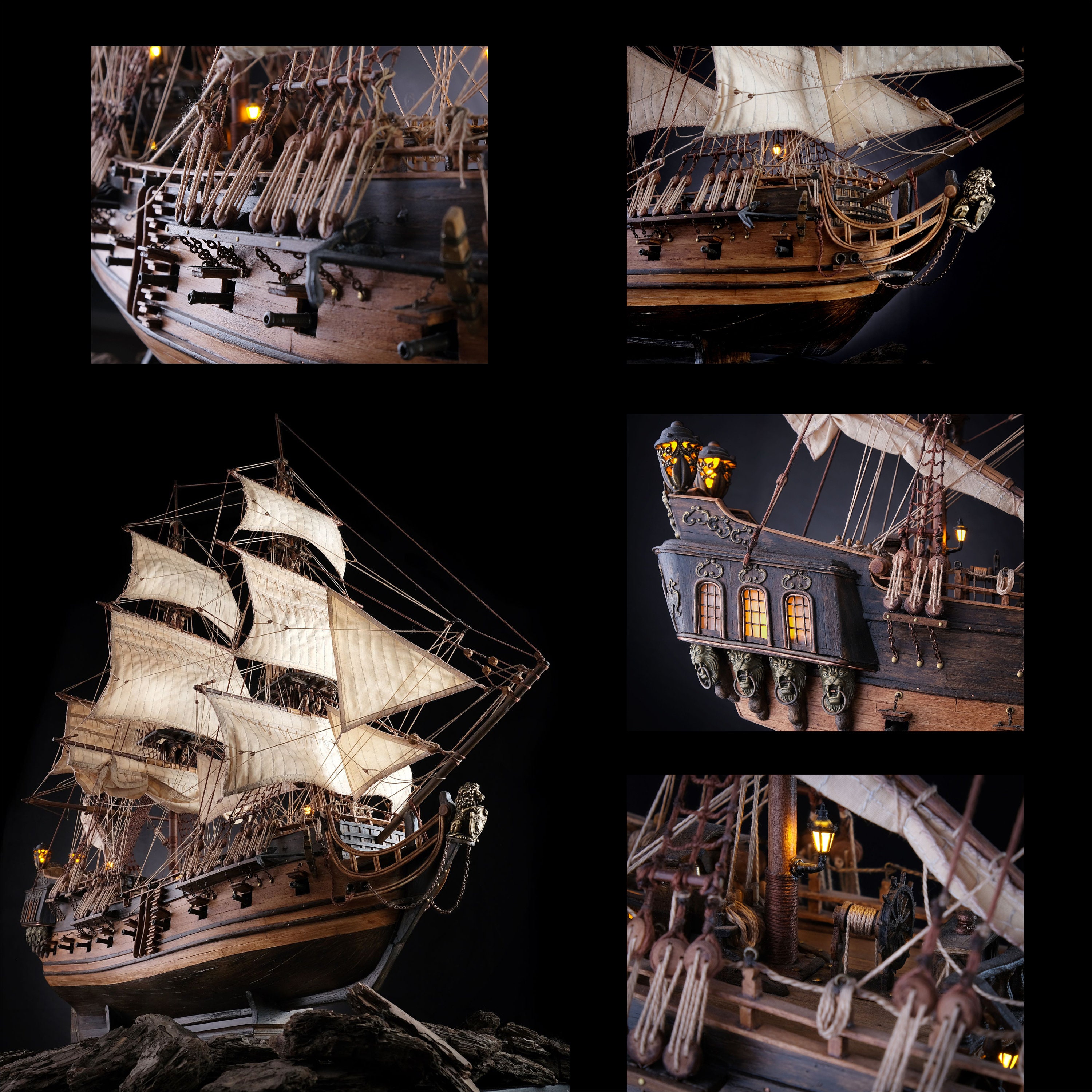Pirate Ship Model Office Decor Unique Home Decor Wooden - Etsy Canada