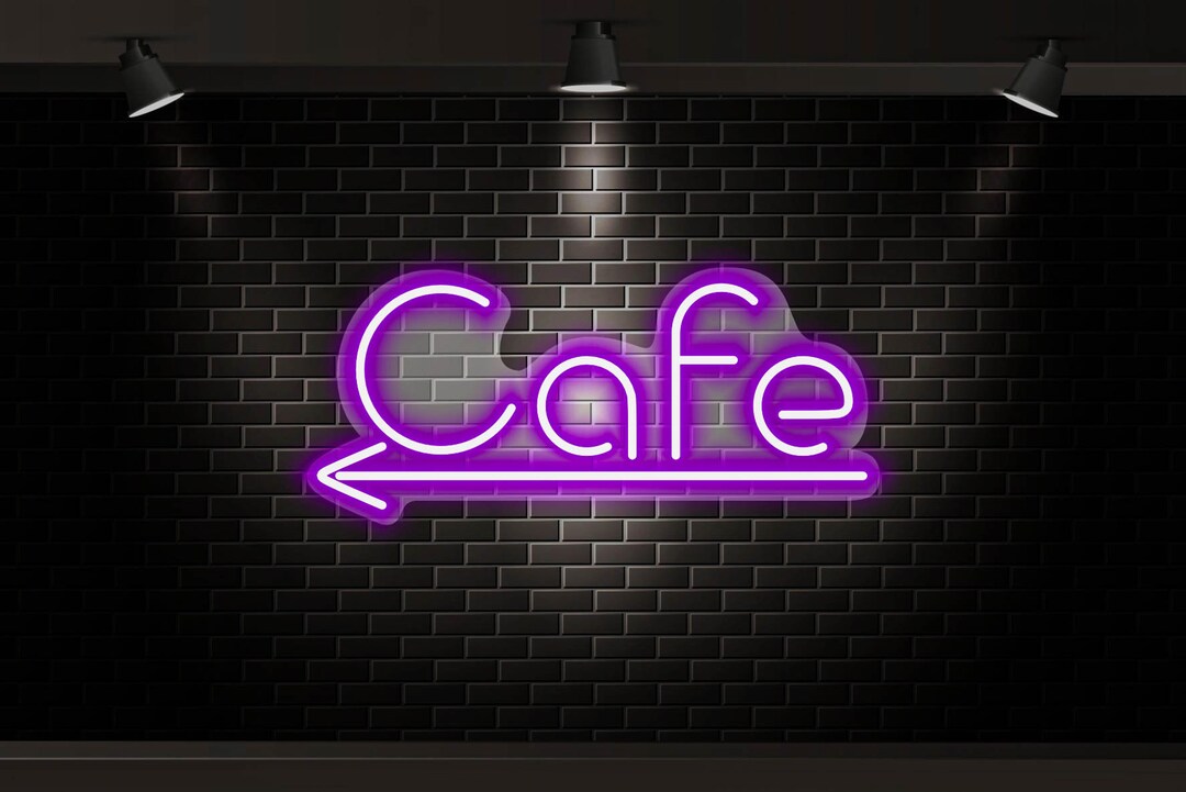 Neon Cafe Art Decor Sign Custom, Coffee Bar Sign Housewarming Gift ...