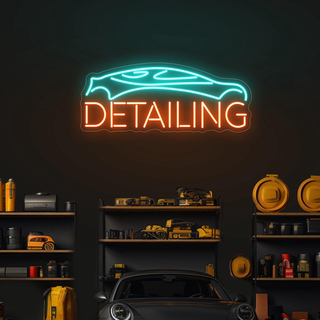 Car Detailing Neon Sign | Auto Detailing Light for Garages & Mechanic ...
