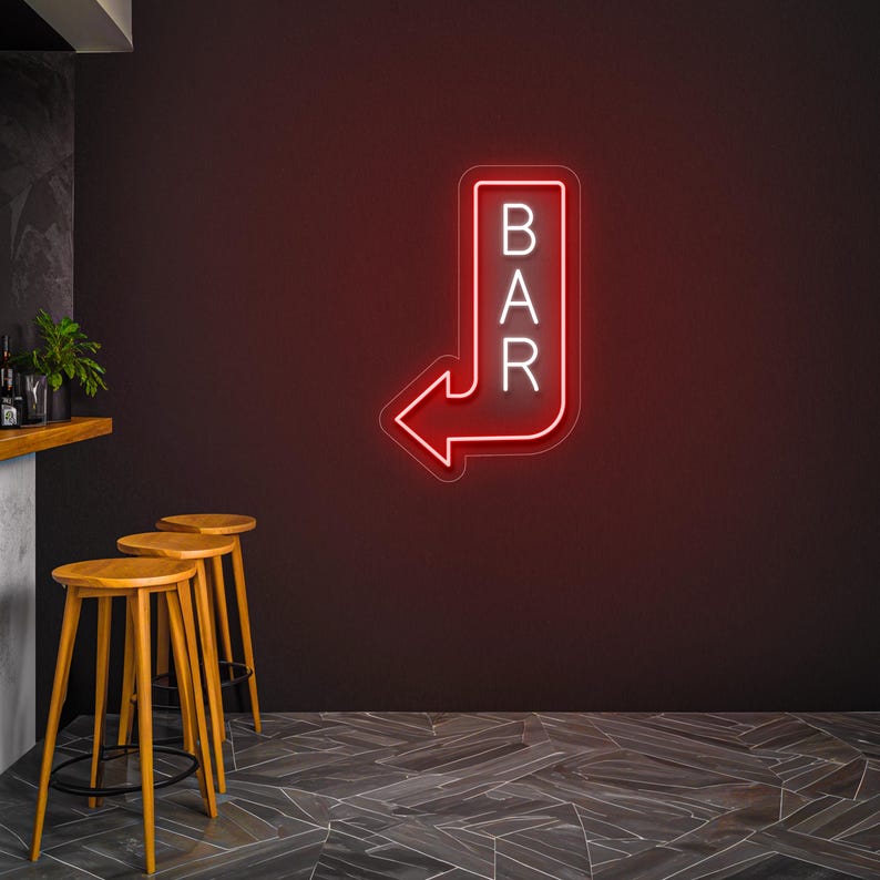 Waterproof Neon Bar Arrow Sign for Outdoors: Vertical LED Neon for ...