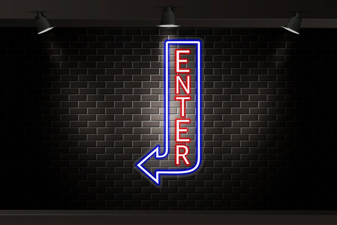 Enter Neon Outdoor Bar Arrow Sign: Waterproof LED Neon for Businesses ...