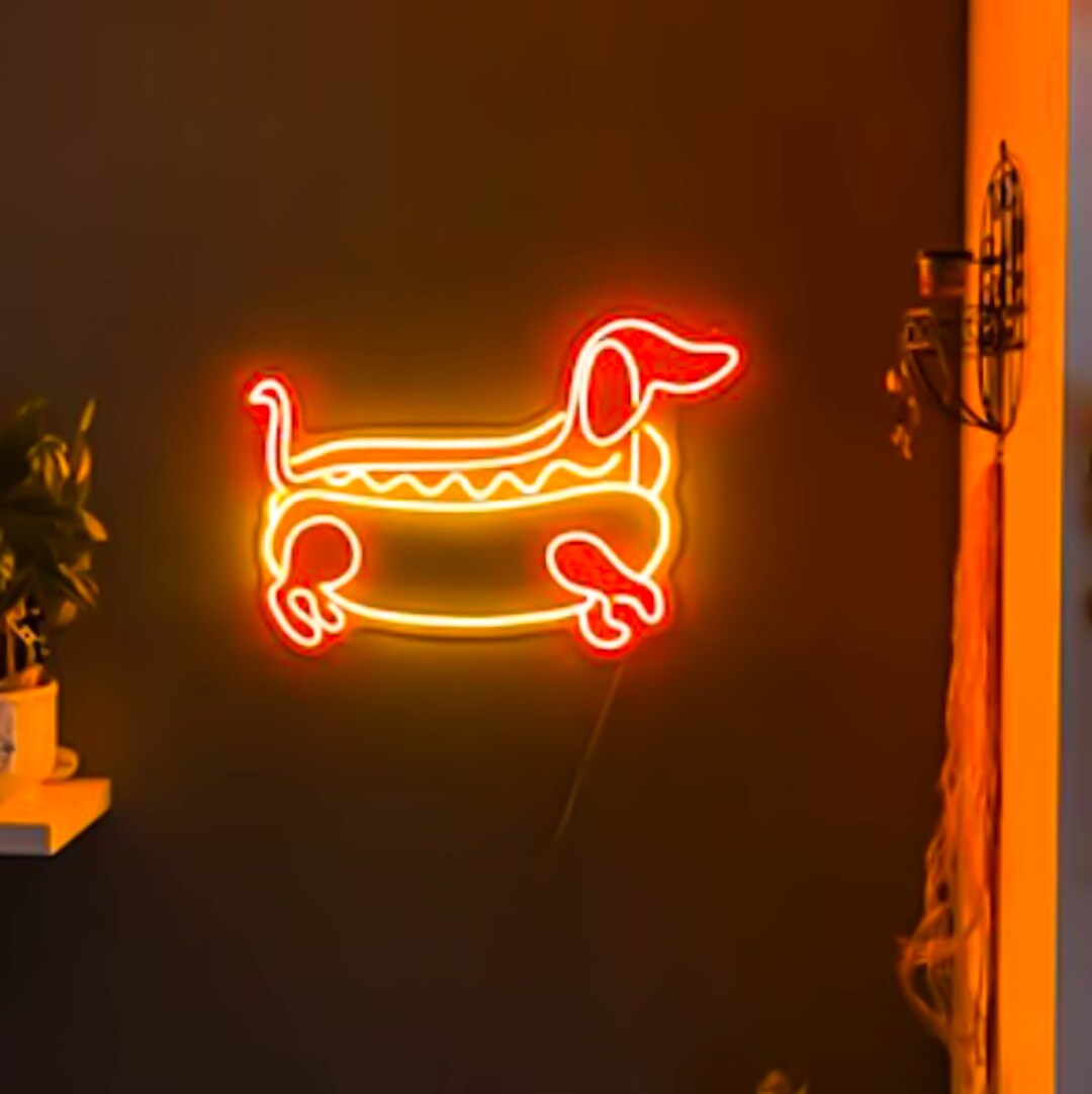 Dachshund Sausage Dog Neon Sign Animal, Dog Led Lights Dachshund Decor ...