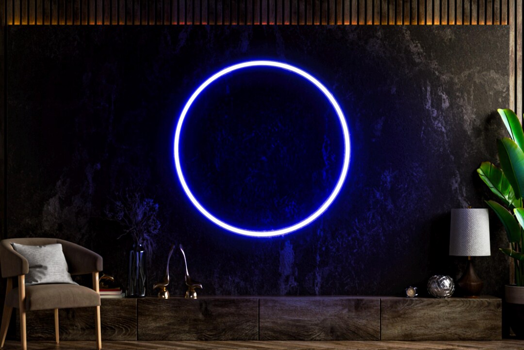Enso Neon Round Sign Circle Light, ZEN Neon Sign Ring, Cyberpunk Neon ...