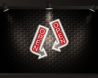 Vertical Open Neon Sign With Arrow for Business, Outdoor Open Sign Bar ...