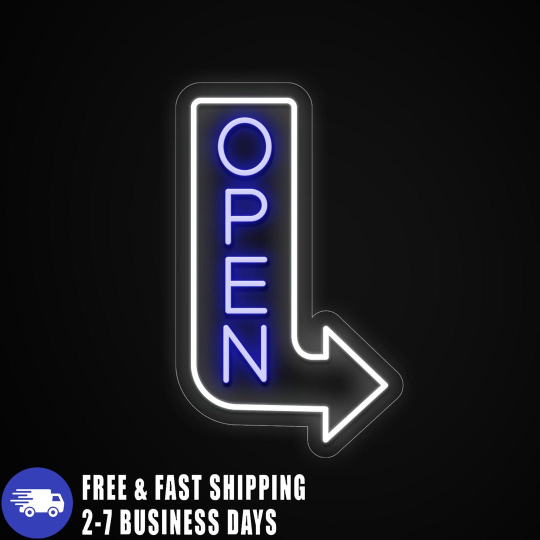Neon Outdoor Open Arrow Sign, Waterproof LED Neon for Businesses, Large ...