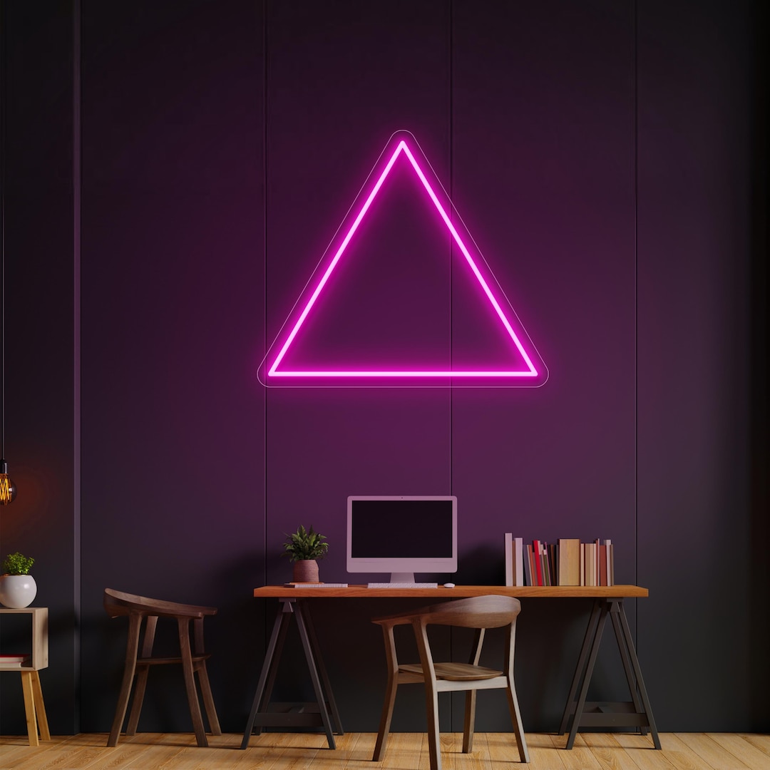Light Pink Triangle LED Neon Sign, Bedroom Wall Decor Led Sign ...